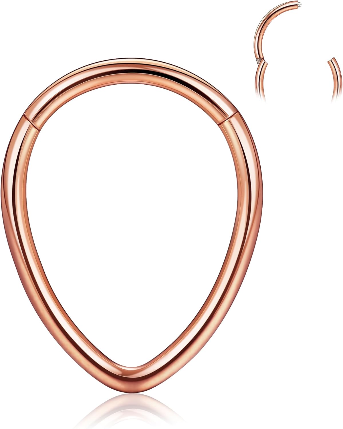 16G Teardrop Septum Rings - G23 Titanium Nose Rings Hoops Seamless ...
