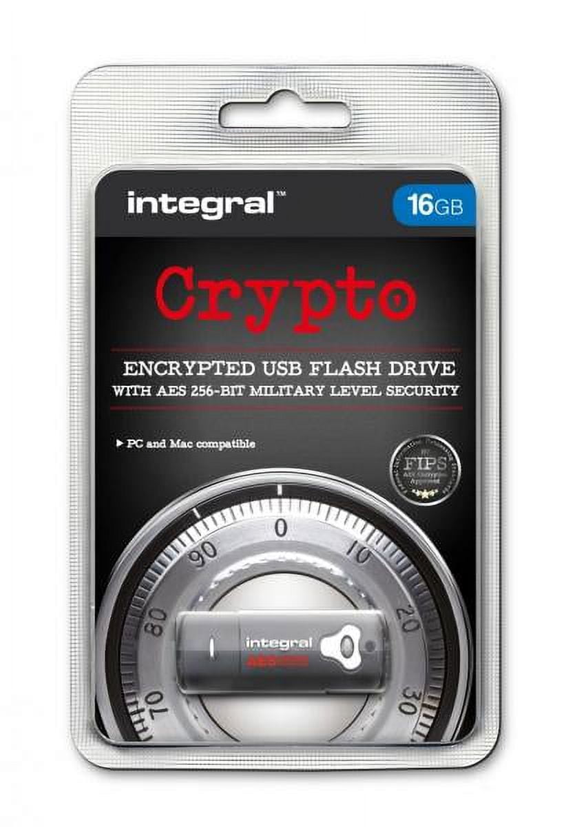 16GB Integral Crypto Drive FIPS 197 Encrypted USB Flash Drive (256-bit ...
