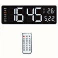 16Inch Large LED Digital Wall Clock with Auto Dimmable Brightness, Dual ...