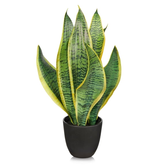 16Inch Small Artificial Snake Plants Fake Sansevieria Faux Decorative ...