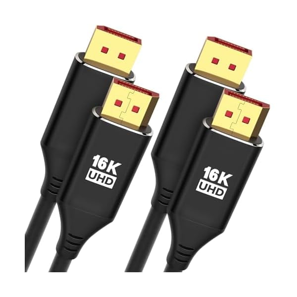 16K 8K DisplayPort Cable 6FT 2Pack, Support High Speed 40Gbps, 8K@60Hz ...