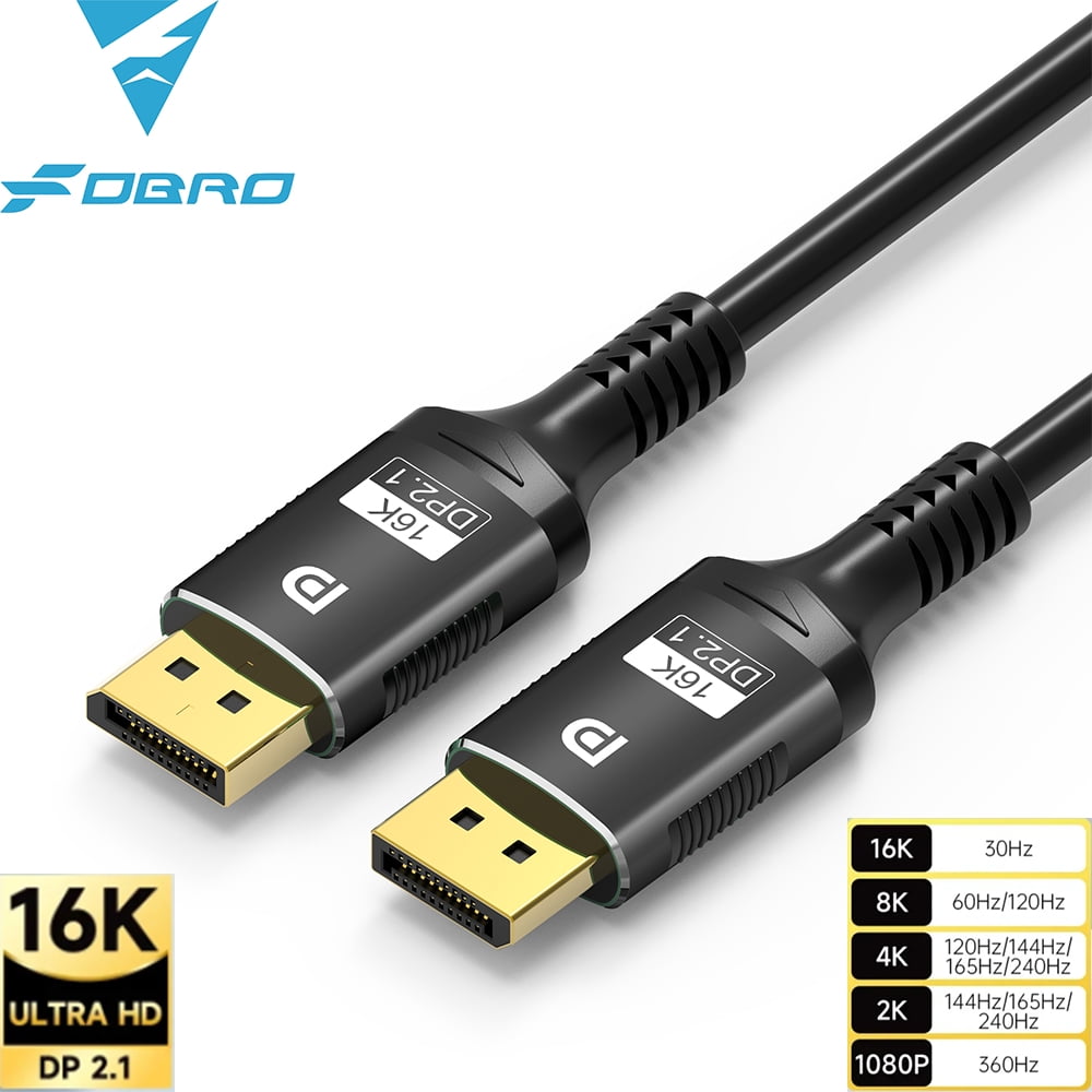 16K DP 2.1 8K@120Hz 4K@240Hz 80Gbps HDR Video Audio Displayport Cable ...