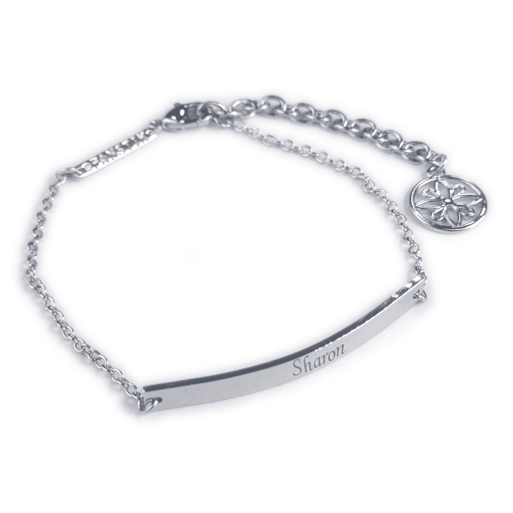 16K Gold Name Bar Engraved Bracelet, Handmade gold plated jewelry for ...