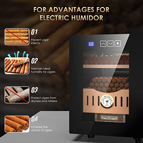 16L Electric Cigar Humidors Cooling with Spanish Cedar Sheet Drawer ...