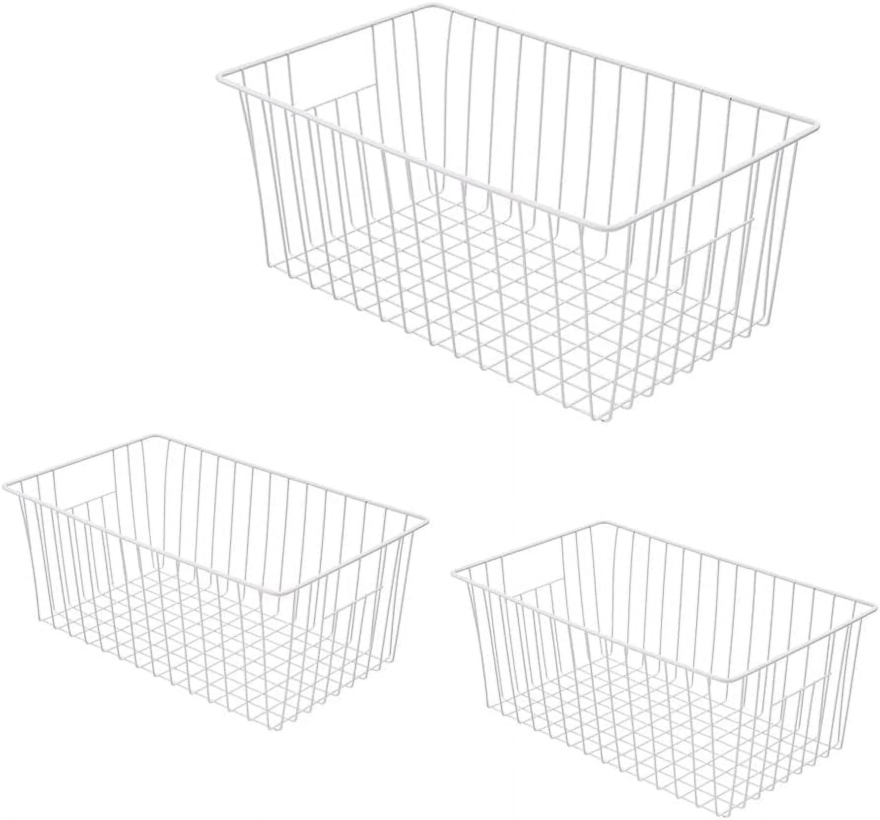 16Lx12W inch Wider Freezer Storage Organizer Baskets Container, Deep ...