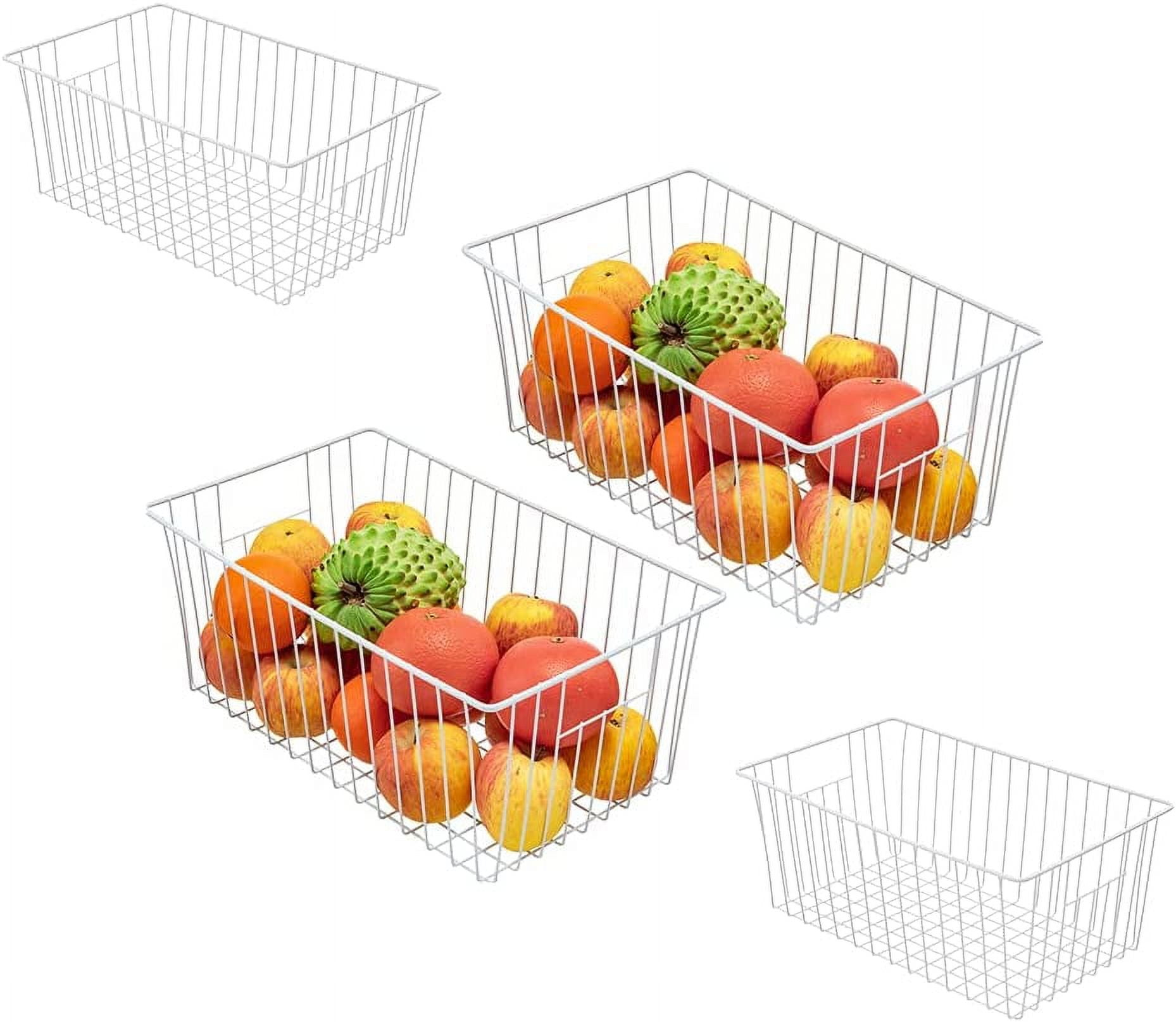 16Lx12W inch Wider Freezer Storage Organizer Baskets Container, Deep ...