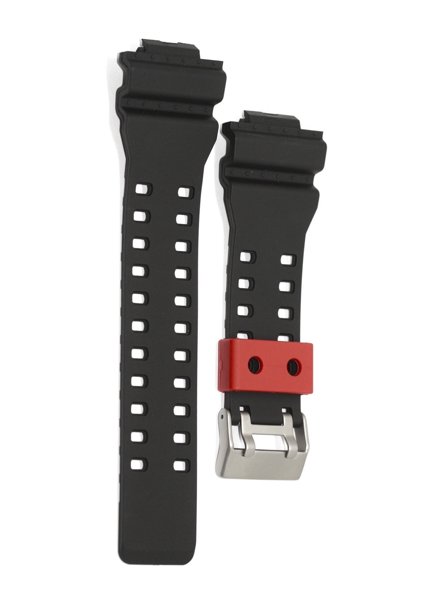 16MM BLACK RED RUBBER WATCH BAND FOR CASIO GSHOCK GA300 GA100 GW8900 ...