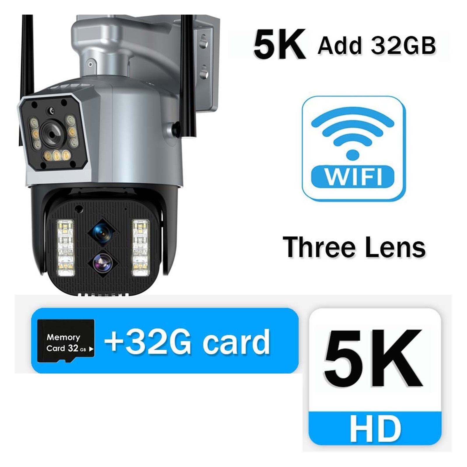 16MP 6K Security Protection Camera Surveillance Cameras Wireless ...