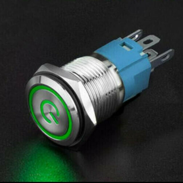 16mm 12V LED ON OFF Push Button Power Switch Latching with Wire Socket ...