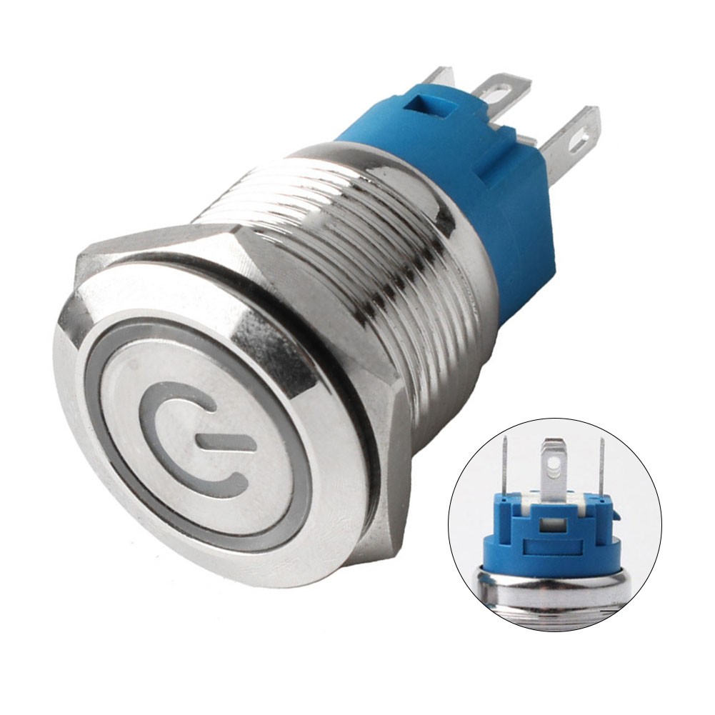 16Mm Metal Push Button Switch With Power Led 110-220V Momentary Button ...