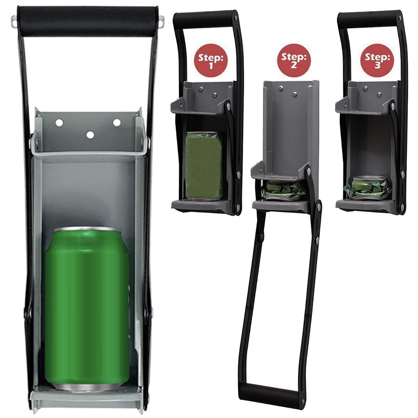 16OZ 500ML Large 2 in 1 Can Crusher Bottle Opener Wall Mounted ...