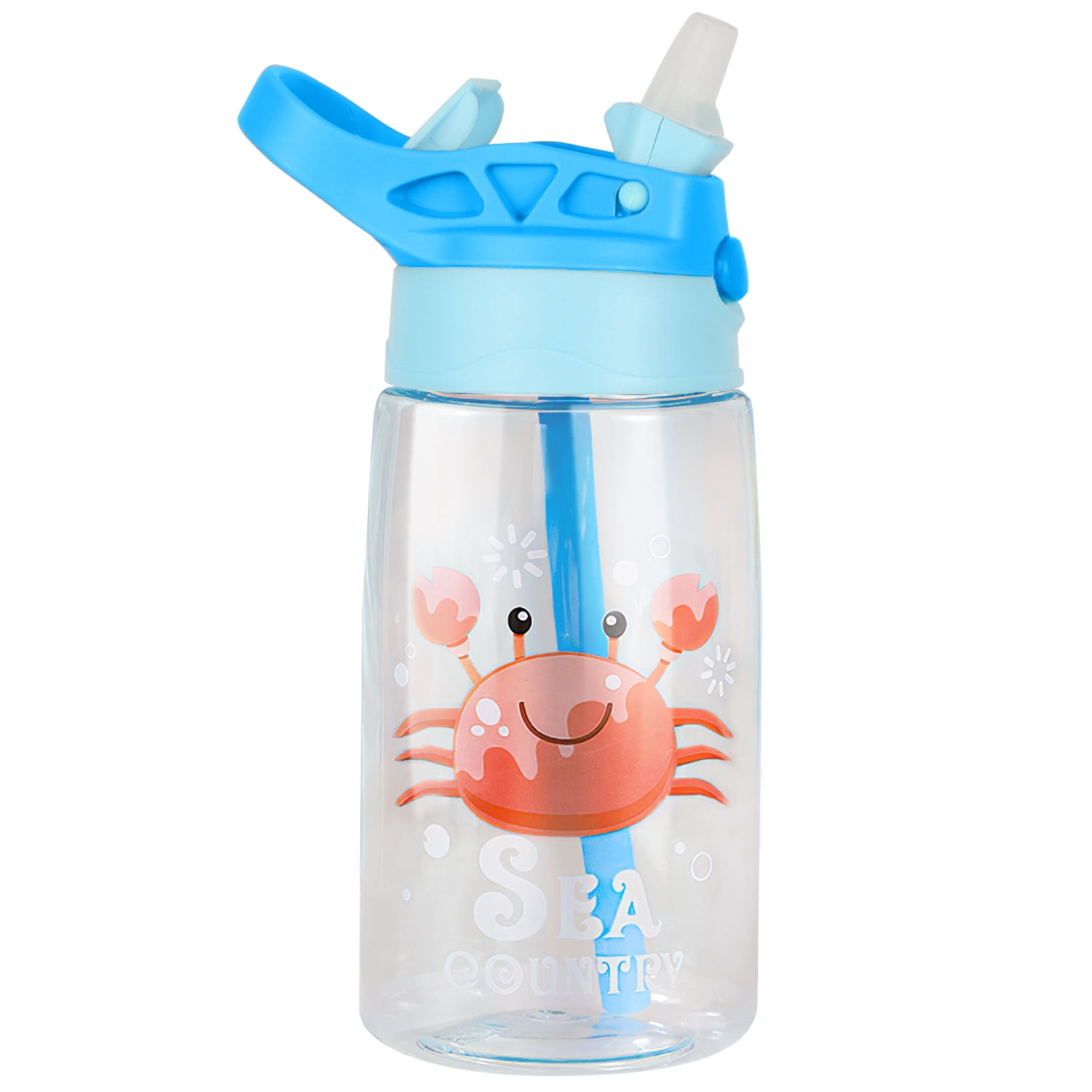 16Oz Leak-Proof Kids Water Bottle with Straw Portable Push Button Sport ...