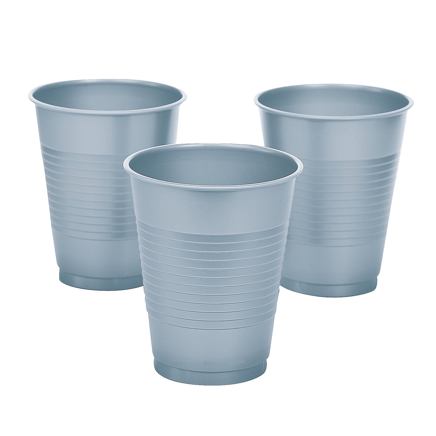 16Oz Metallic Silver Plastic Cup - Party Supplies - 20 Pieces - Walmart.com