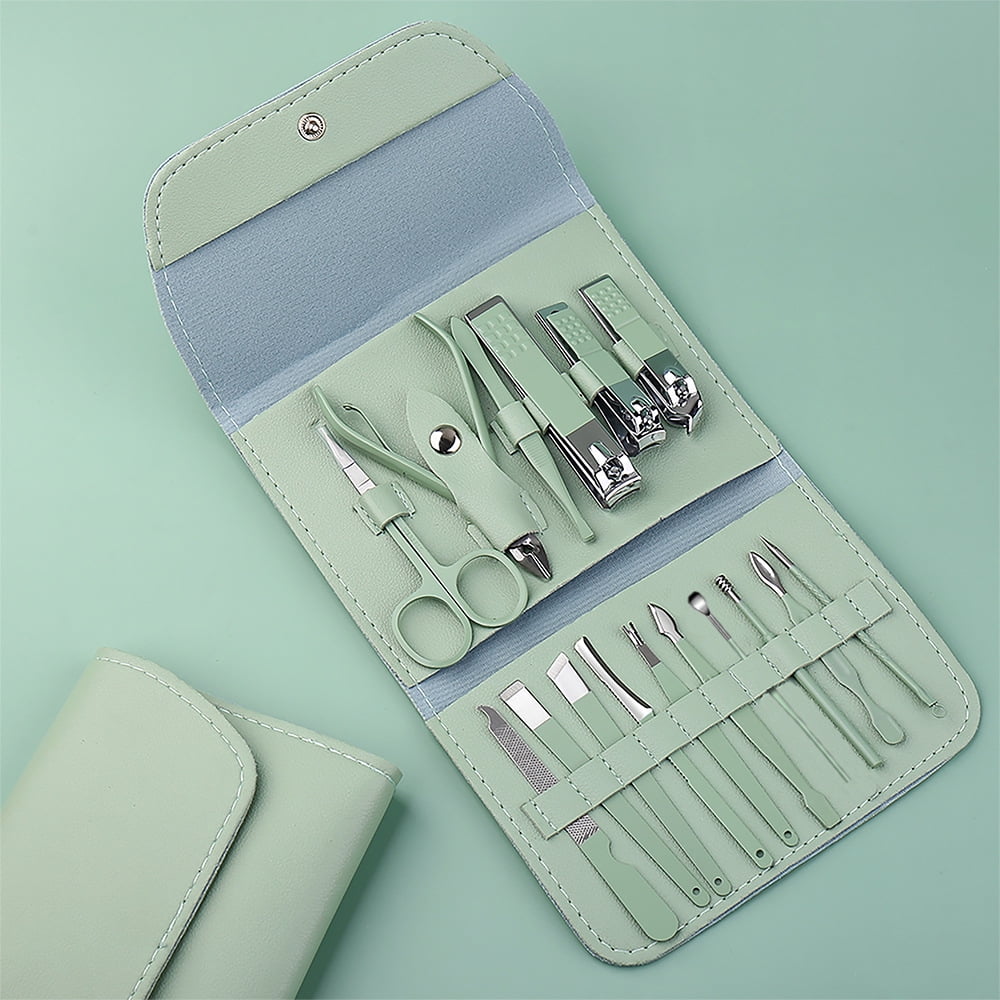 16PC All-in-One Manicure Pedicure Set - Stainless Steel Nail Care Tools ...
