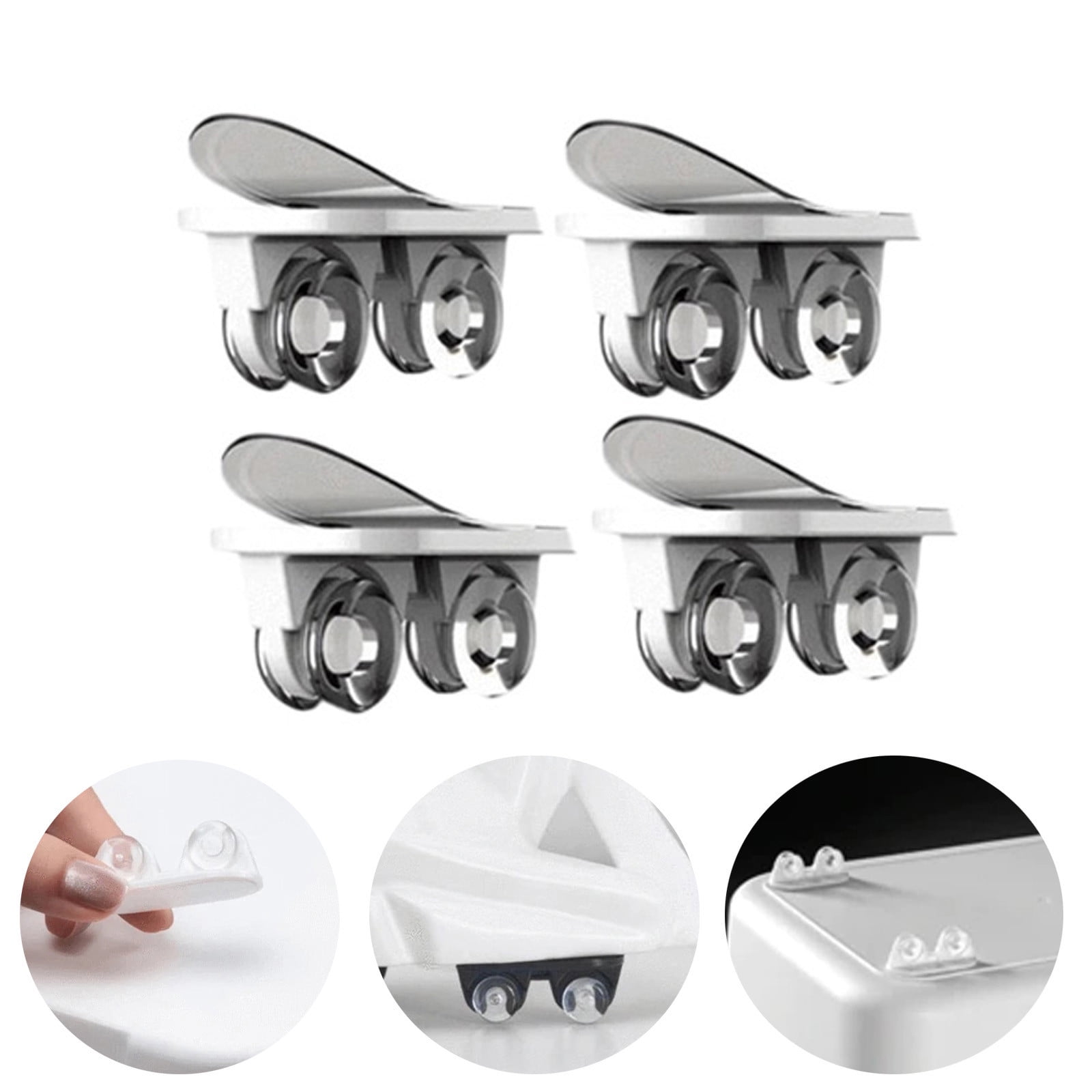 16PC Can Stick Wheels Adhesive Casters Pulley Rollers For Trash Can ...