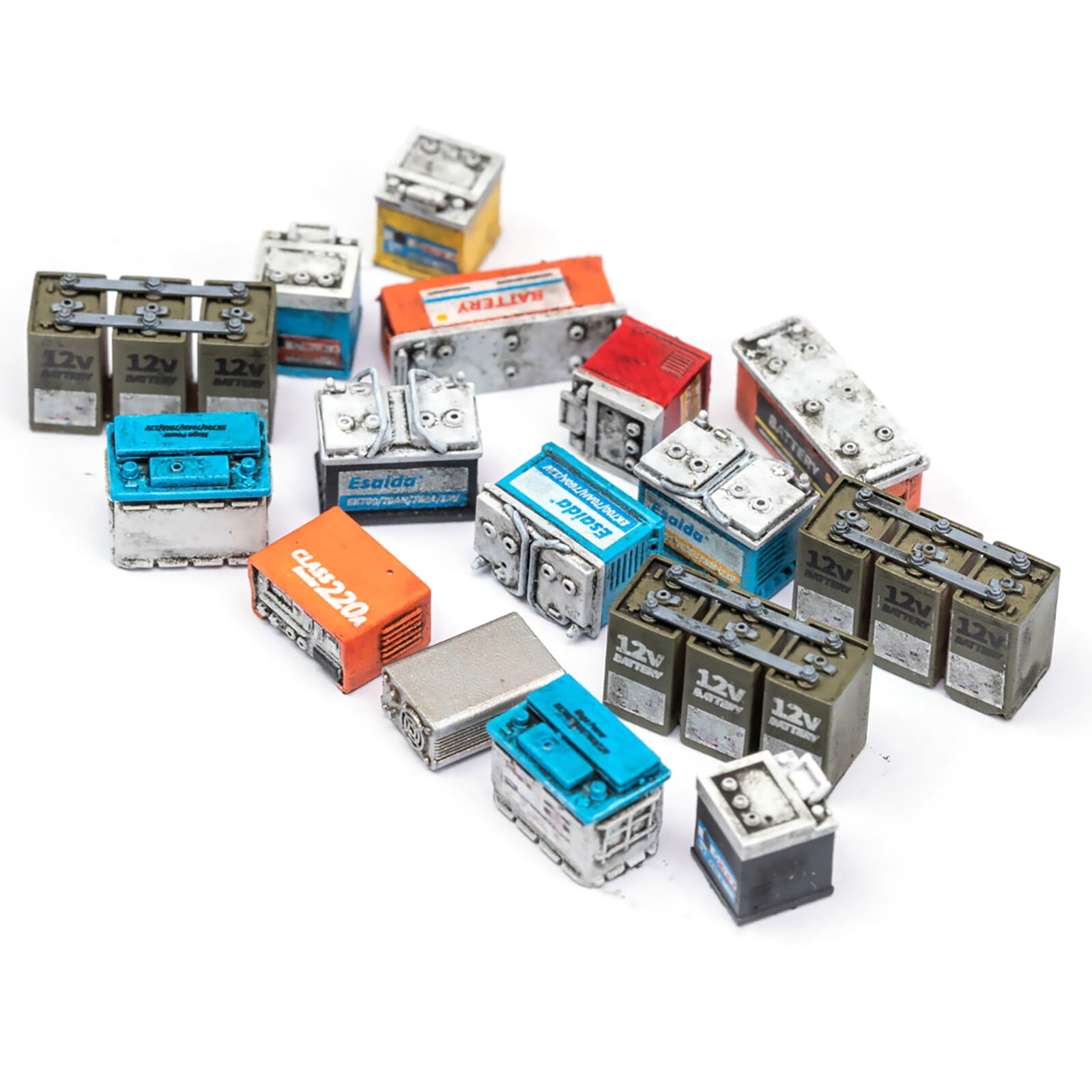 16PCS 1/35 Scale Model Batteries with Stickers Resin Model Batteries ...