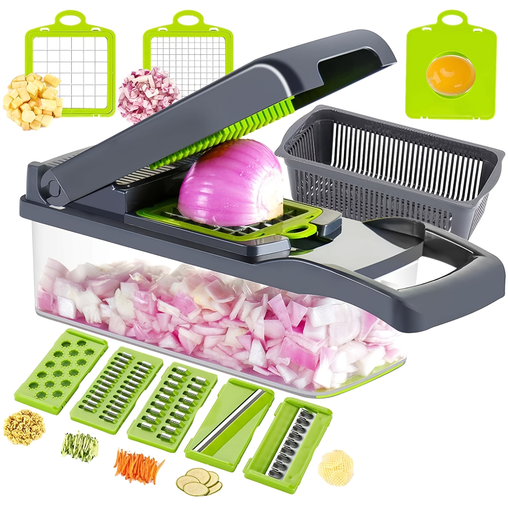 16PCS 16 In 1 Multi-functional Vegetable Chopper Set - Manual Fruit ...