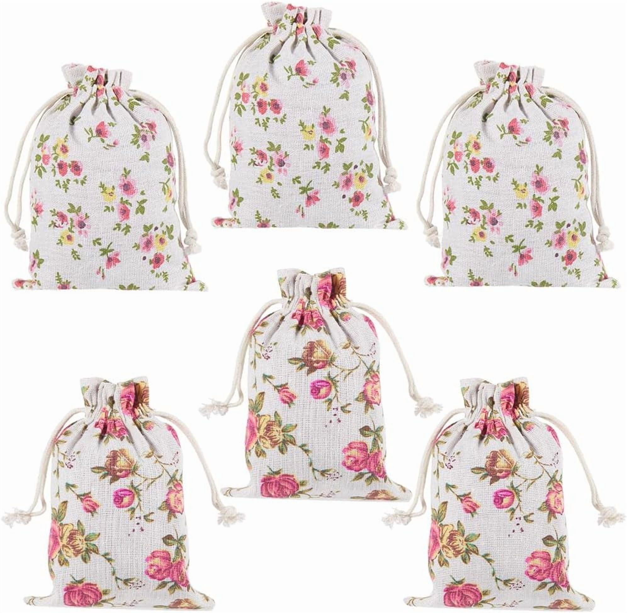 16PCS 2 Styles Rose Drawstring Bags Flower Gift Pouches Reusable ...