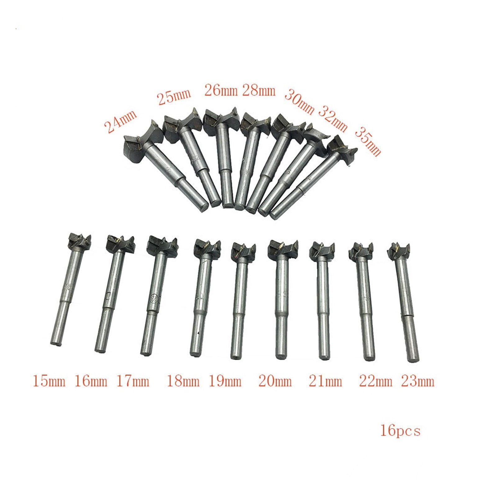 KENDO 16 Piece Forstner Bit Set, Made Of Alloy Steel, Forstner Bits For ...