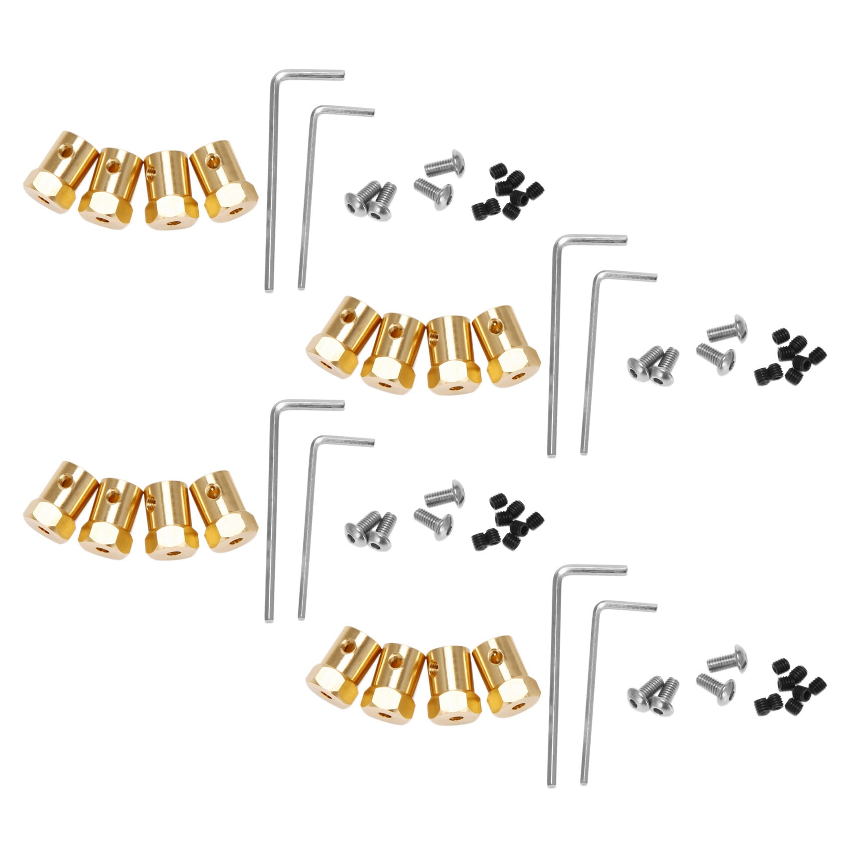 16PCS 5mm to 12mm Brass Combiner Wheel Hub Hex Adapter for B14 B16 B24 ...