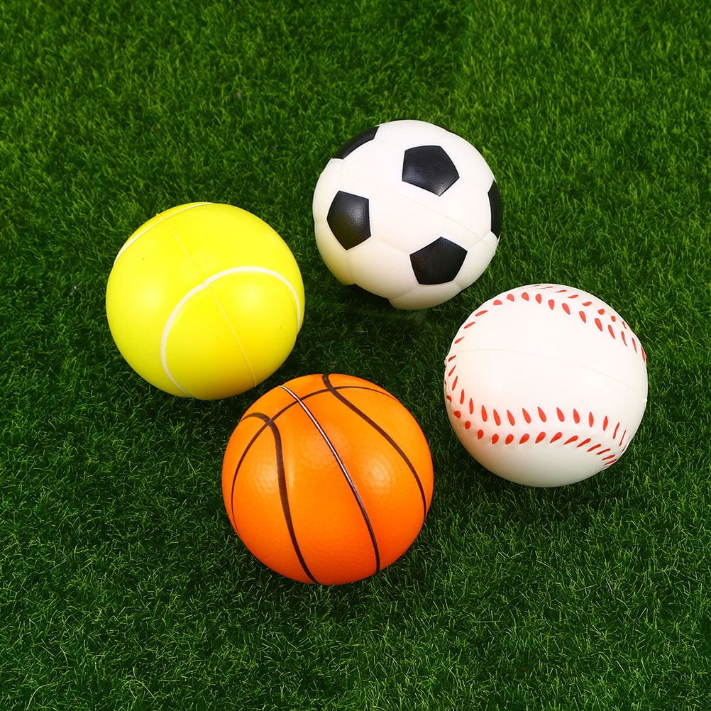 16PCS 6.3cm Mini PU Balls Squeeze Basketballs Baseball Stress Balls ...