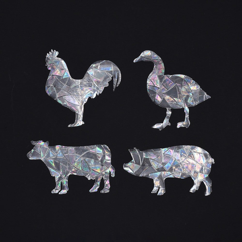 16PCS Animal Window Decals Static Cow Rainbow Glass Clings Chicken Pig ...