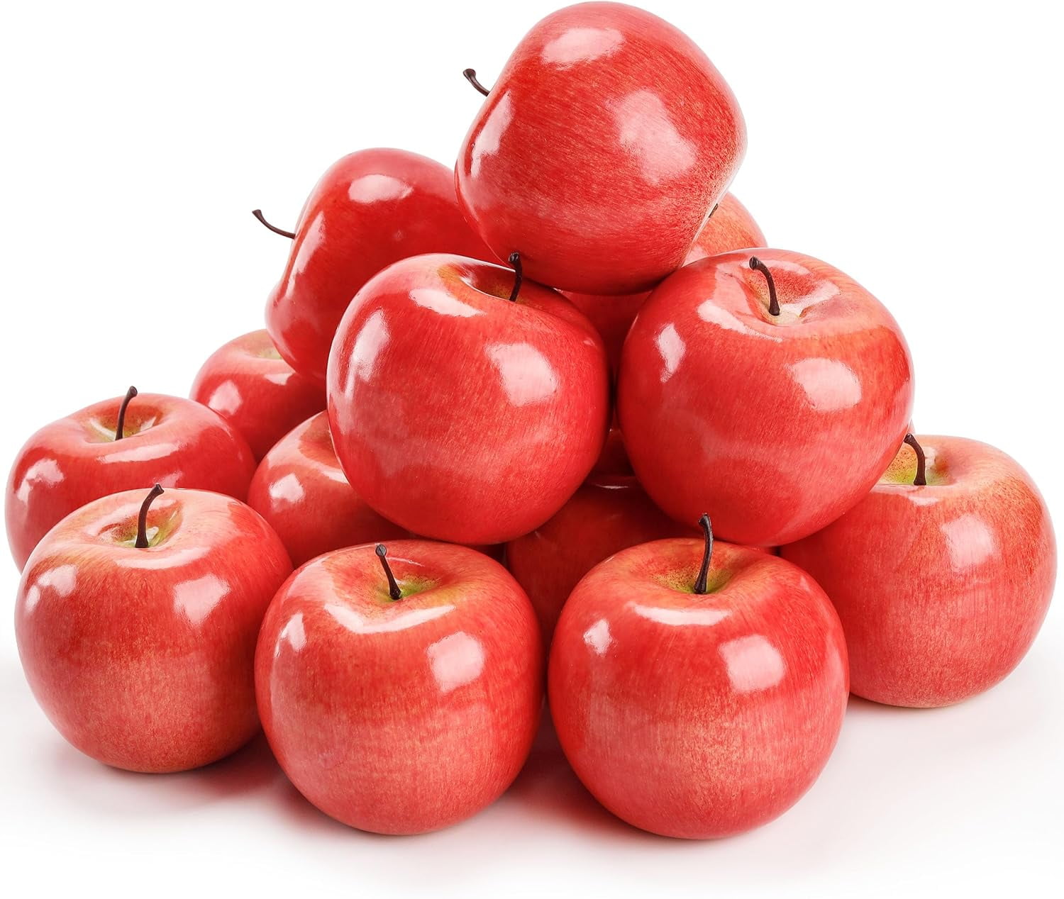 16PCS Artificial Red Apples, Fake Fruit Lifelike Simulation Apples for ...