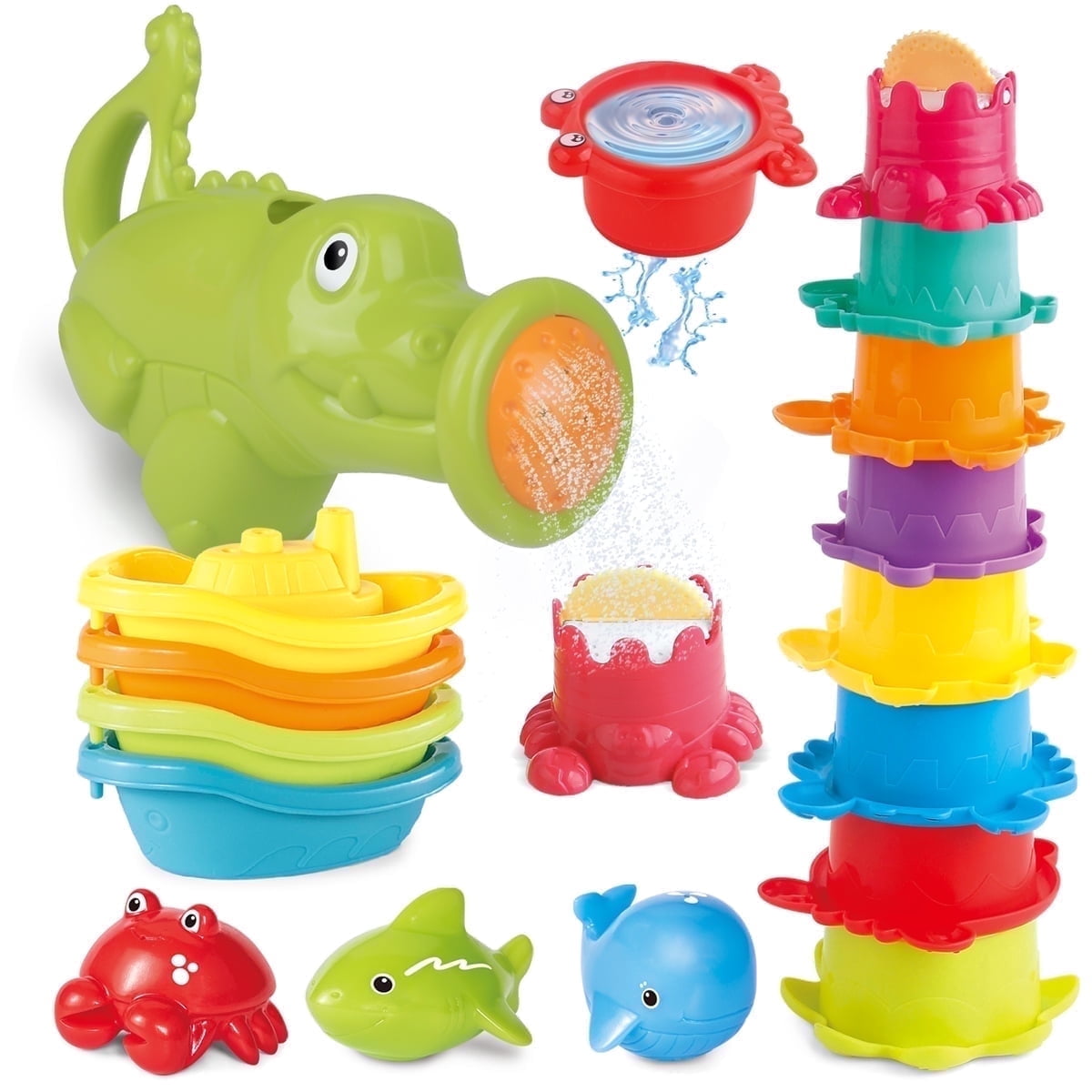 16PCS Baby Bath Toys, Water Table Toys, Bathtub Pool Baby Toys, Mold ...