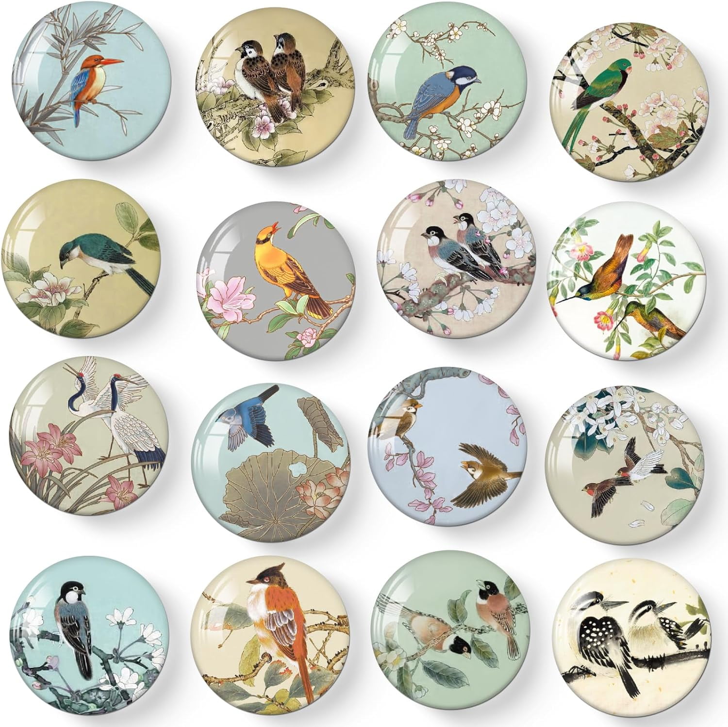 16PCS Bird Fridge Magnets, Cute Decoration for Refrigerator Locker ...