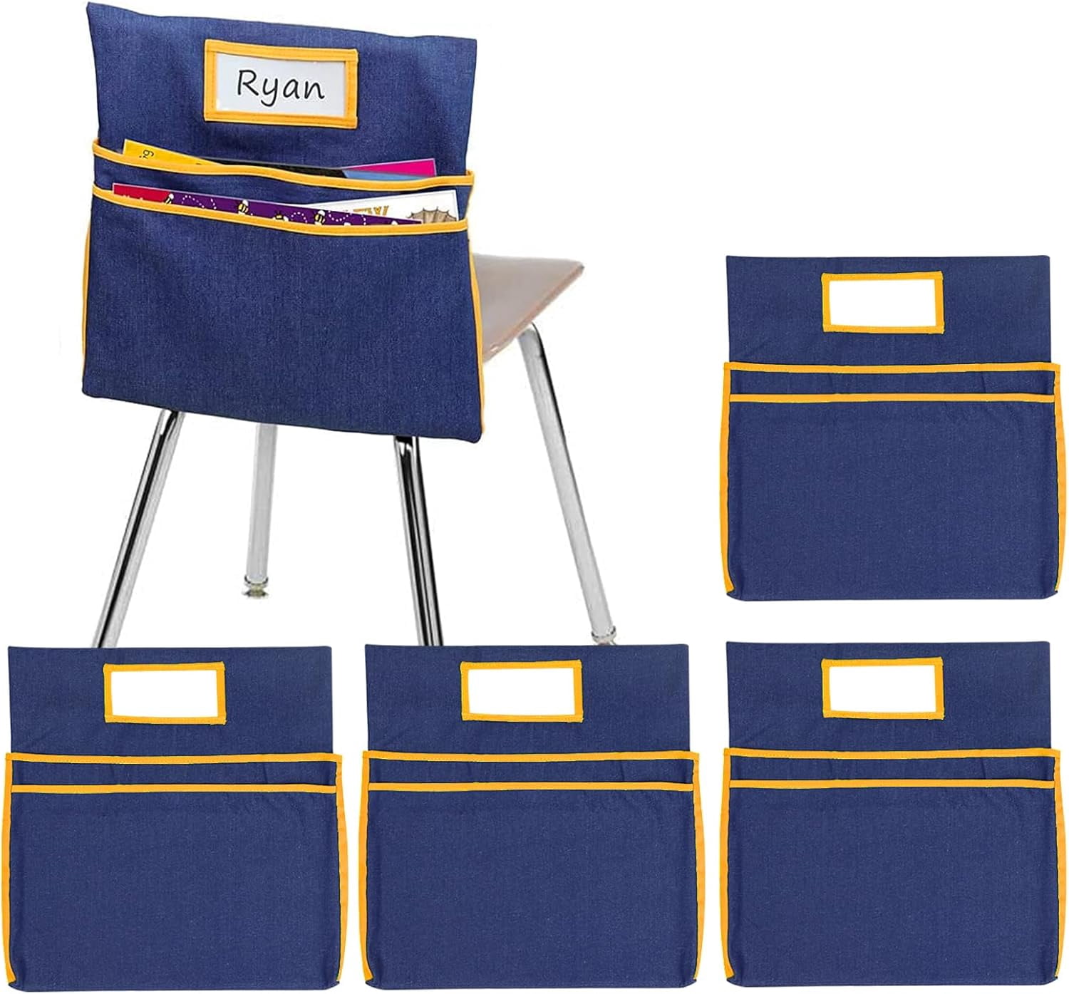 16PCS Chairback Buddy Pockets Chart with 2 Heavy Duty Storage Pocket ...