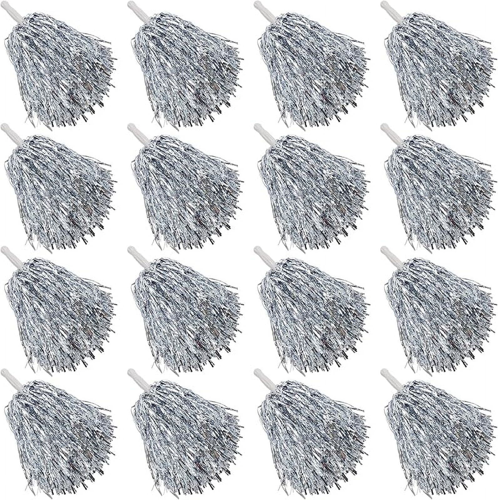16PCS Cheerleading Pom Poms Metallic Foil Plastic Pom Poms with Baton ...