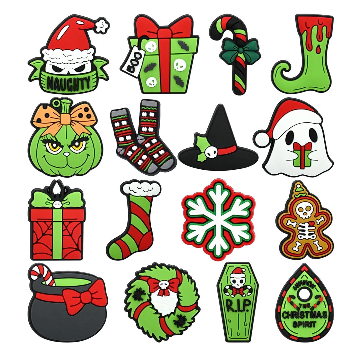 16PCS Christmas Shoe Charms for Croc Clog Decoration Fun Shoe ...