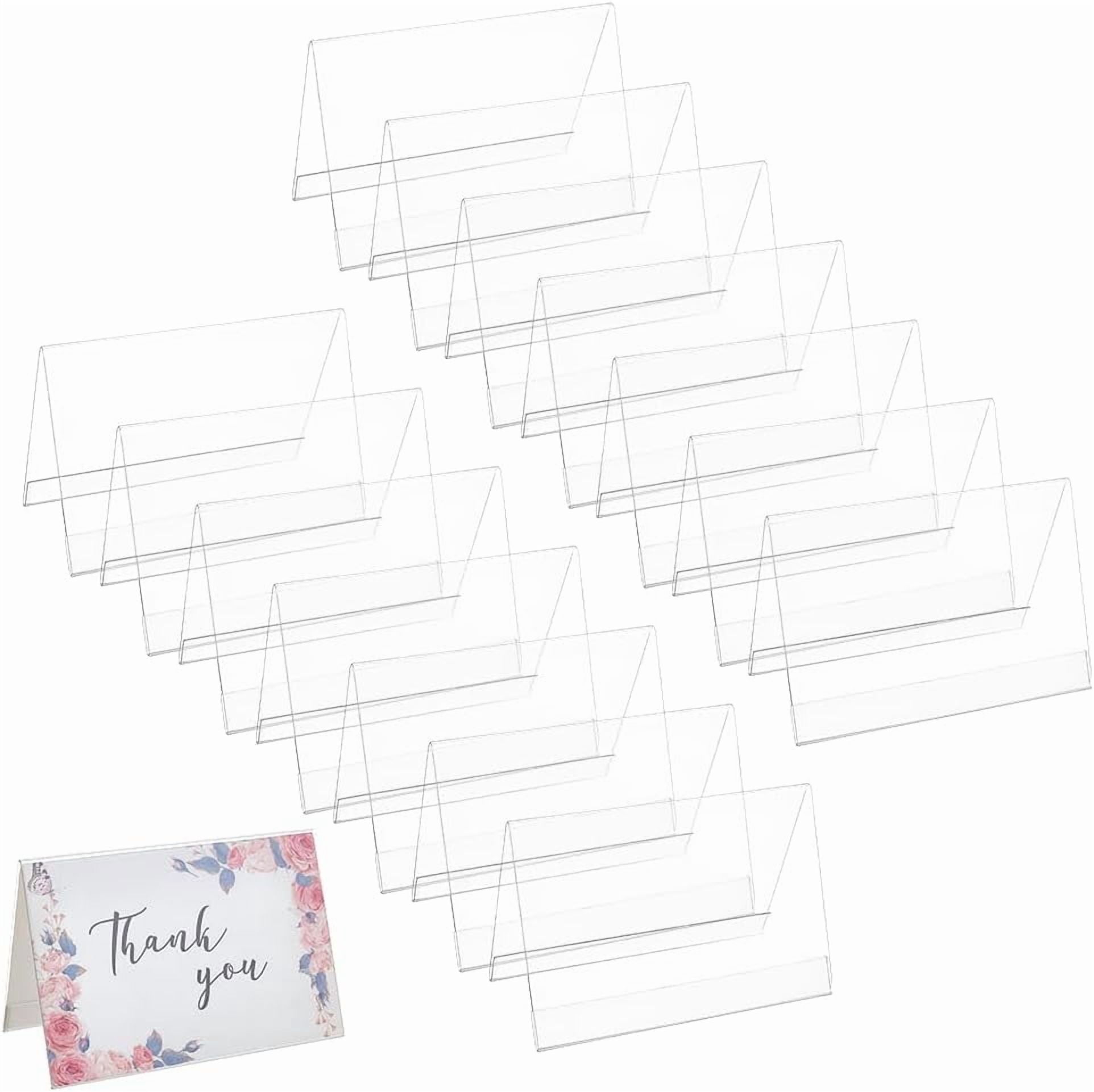 16PCS Clear Plastic Name Tent Holders with Protective Film 5.9x3.1inch ...