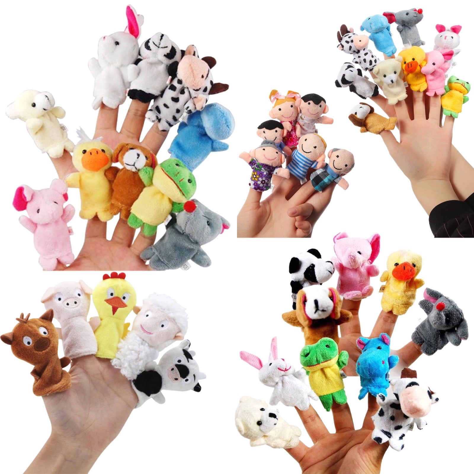 16PCS Cute Velvet Finger Puppets Set – Assorted Animals for Story Time ...