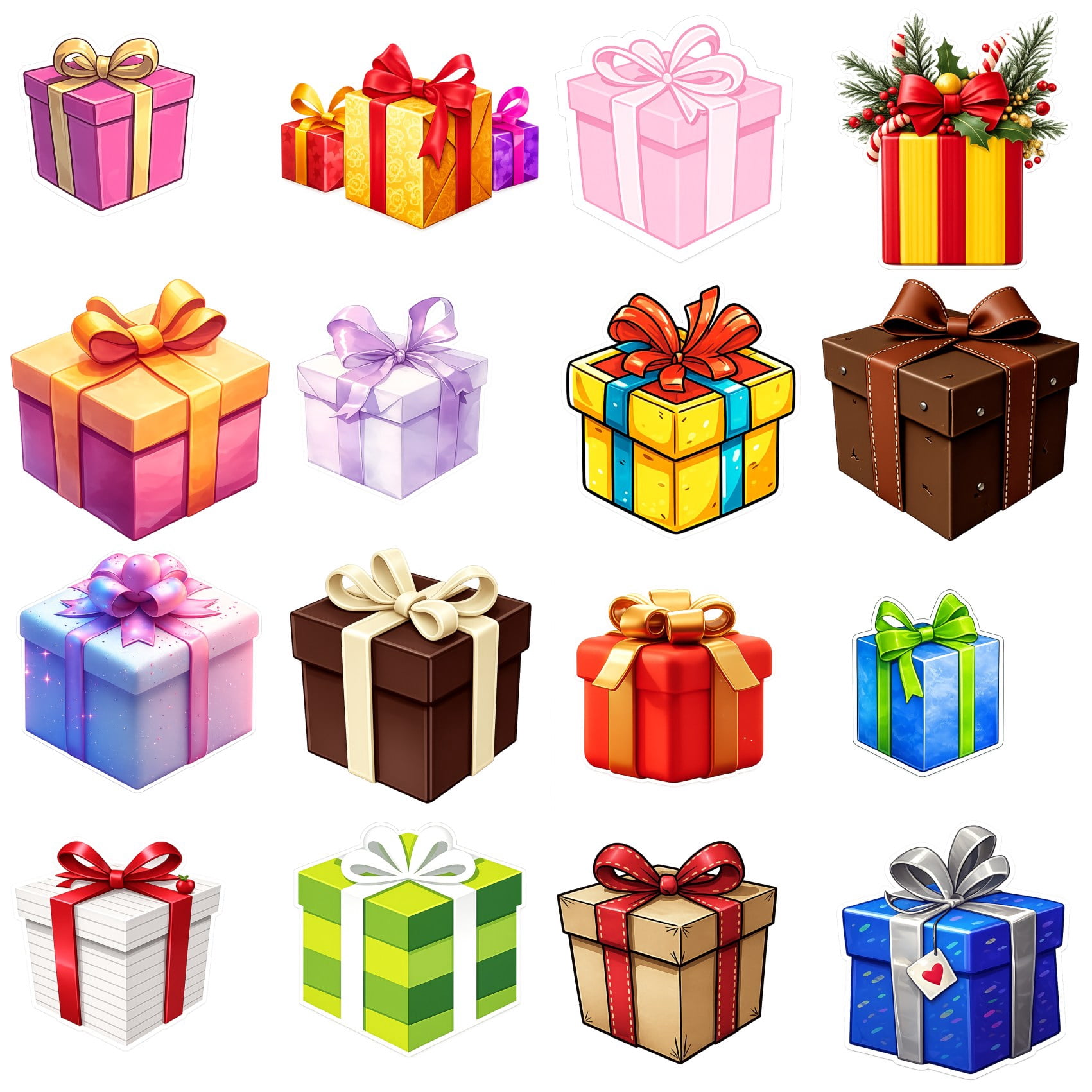16PCS DIY iron on decals, 15cm/5.9in, Colorful Gift Boxes With Ribbons ...