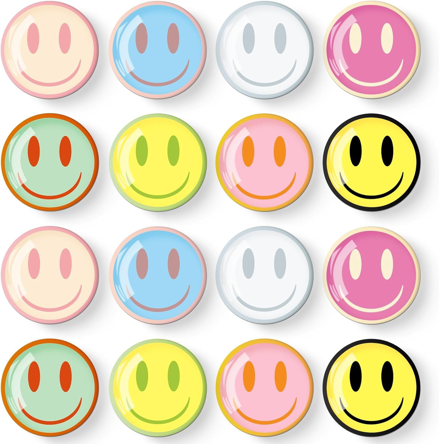 16PCS Emoji Fridge Magnets Colorful Smiley Face Refrigerator Magnets ...