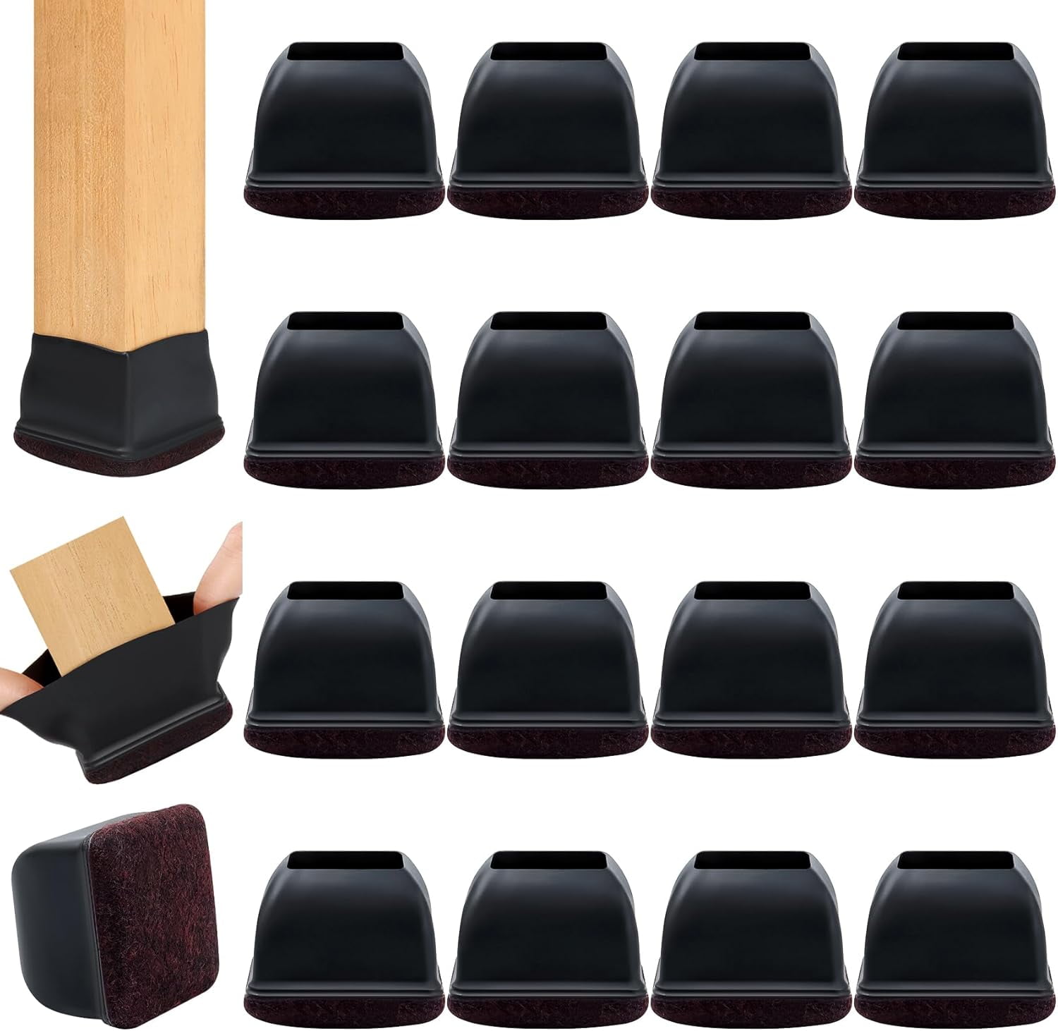 16PCS Extra Large Chair Leg Floor Protectors, Felt Furniture Pads for ...