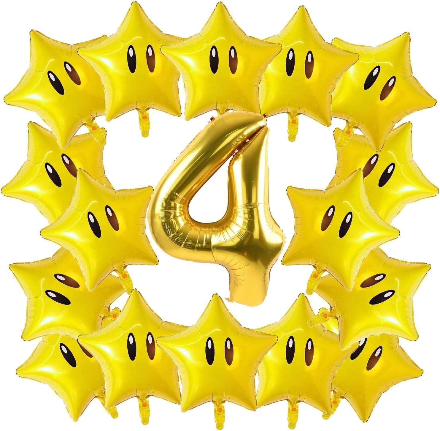 16PCS Foil Star Balloons and 40Inch Number 3 Foil Balloons For Game ...