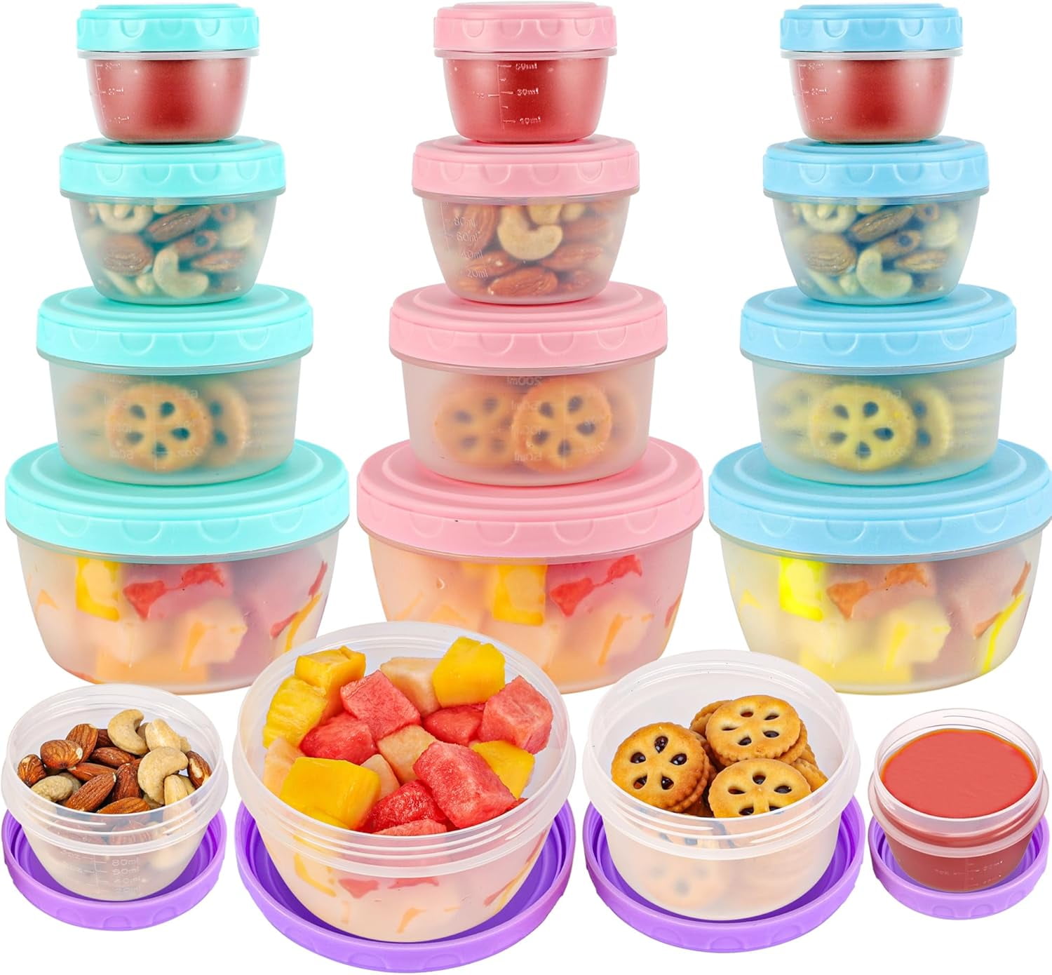 16PCS Food Storage Containers with Lids, Meal Prep Reusable Kids Lunch ...
