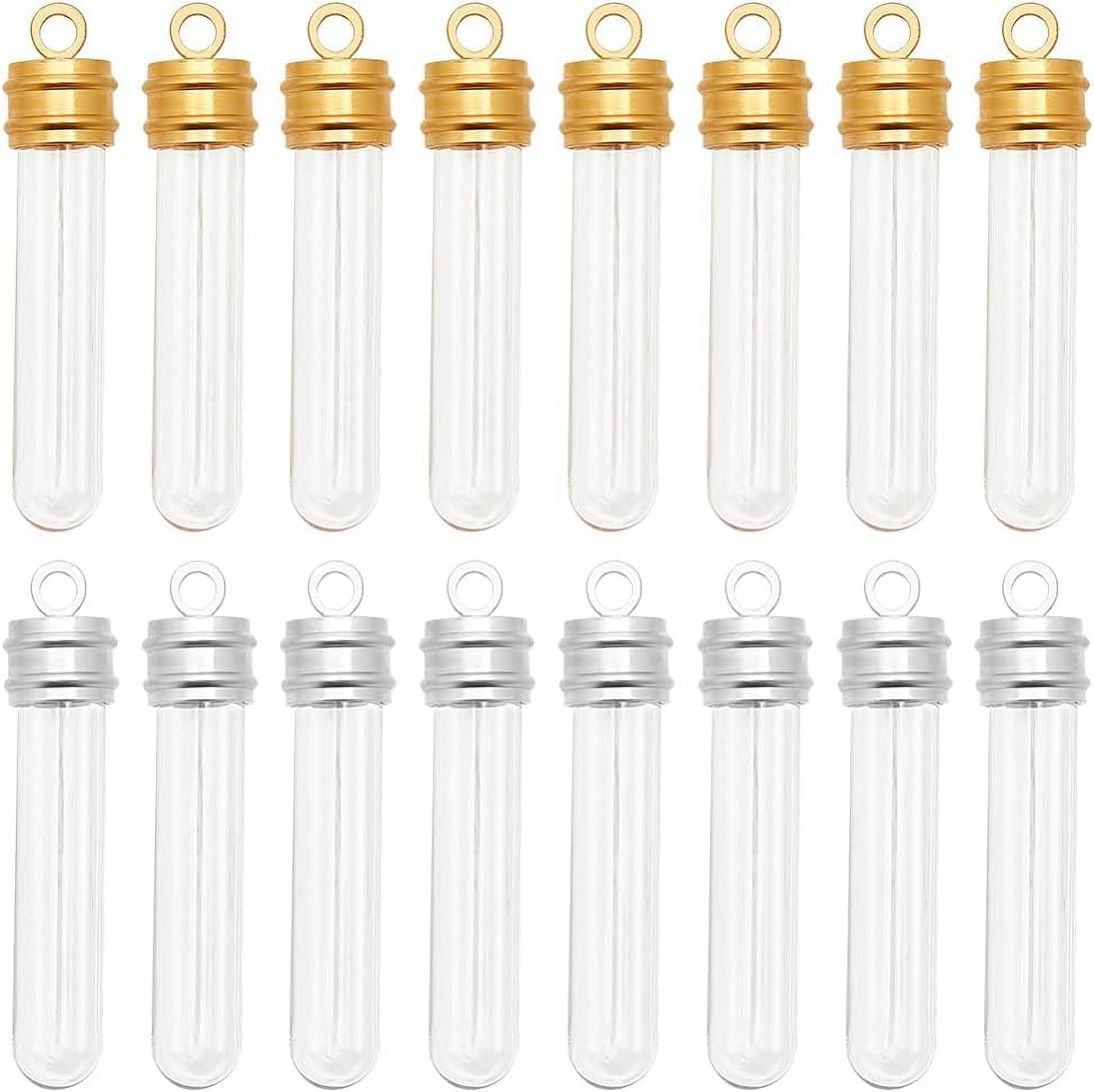 16PCS Glass Vial Pendant 2 Colors Wish Bottle Clear Glass Bottle Charms ...
