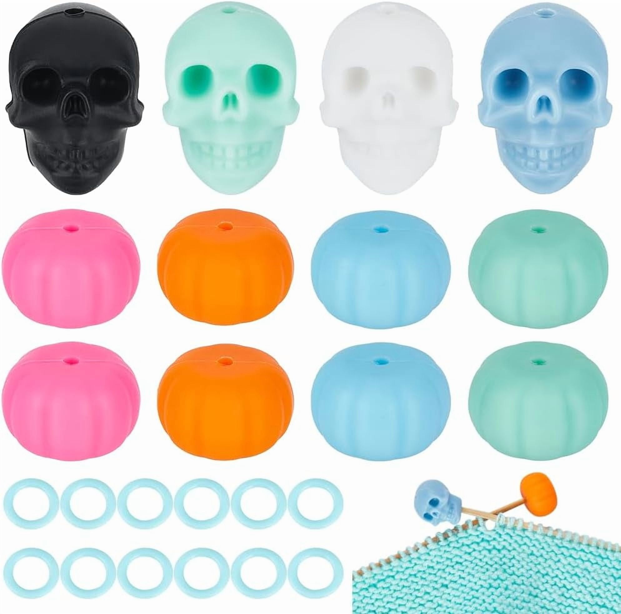 16PCS Knitting Needle Stoppers Cute Pumpkin and Stitch Stoppers ...