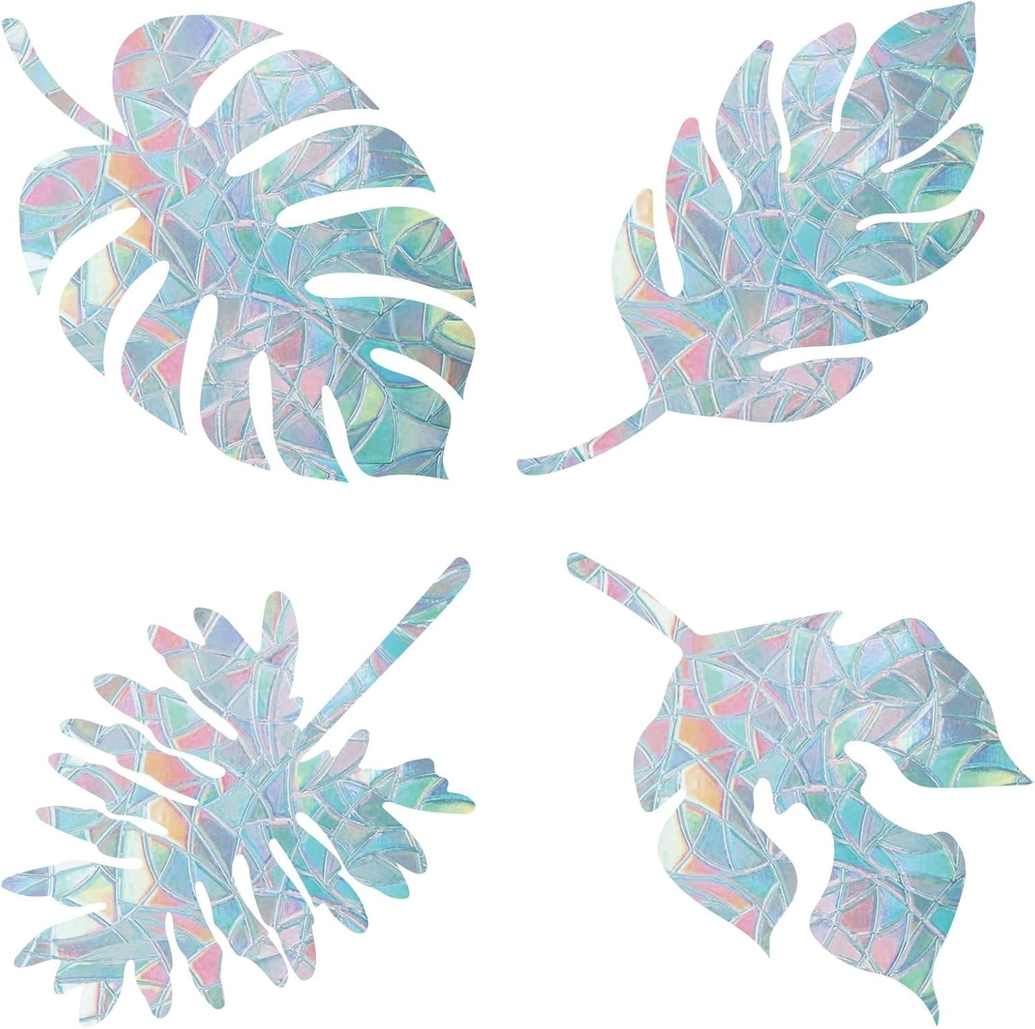 16PCS Leaf Window Clings Anti Collision Rainbow Window Glass Alert ...