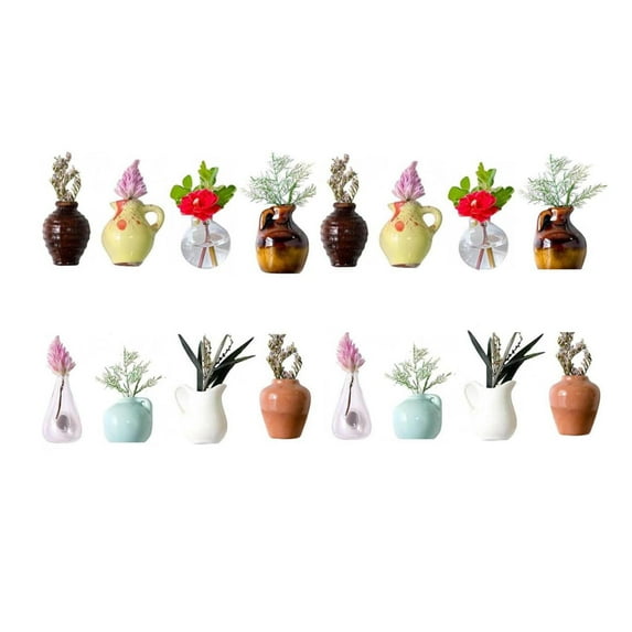 16PCS Mini Vase Desktop Decoration Decoration Mini Ceramic Vase ...