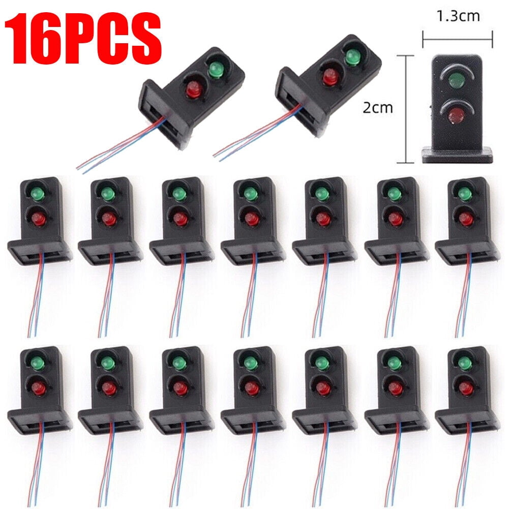 16PCS Model Train Signals 2 Lights OO HO Scale Railroad LED Signal Lamp ...