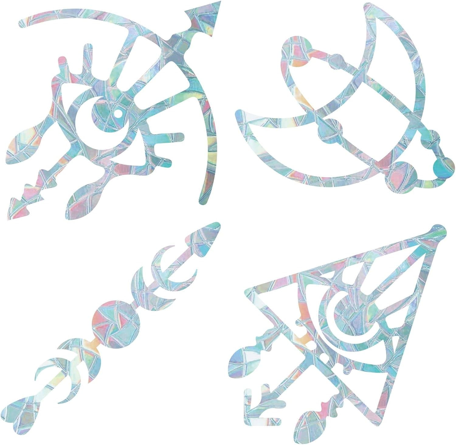 16PCS Moon Phase Window Clings Anti Collision Arrow Rainbow Window ...