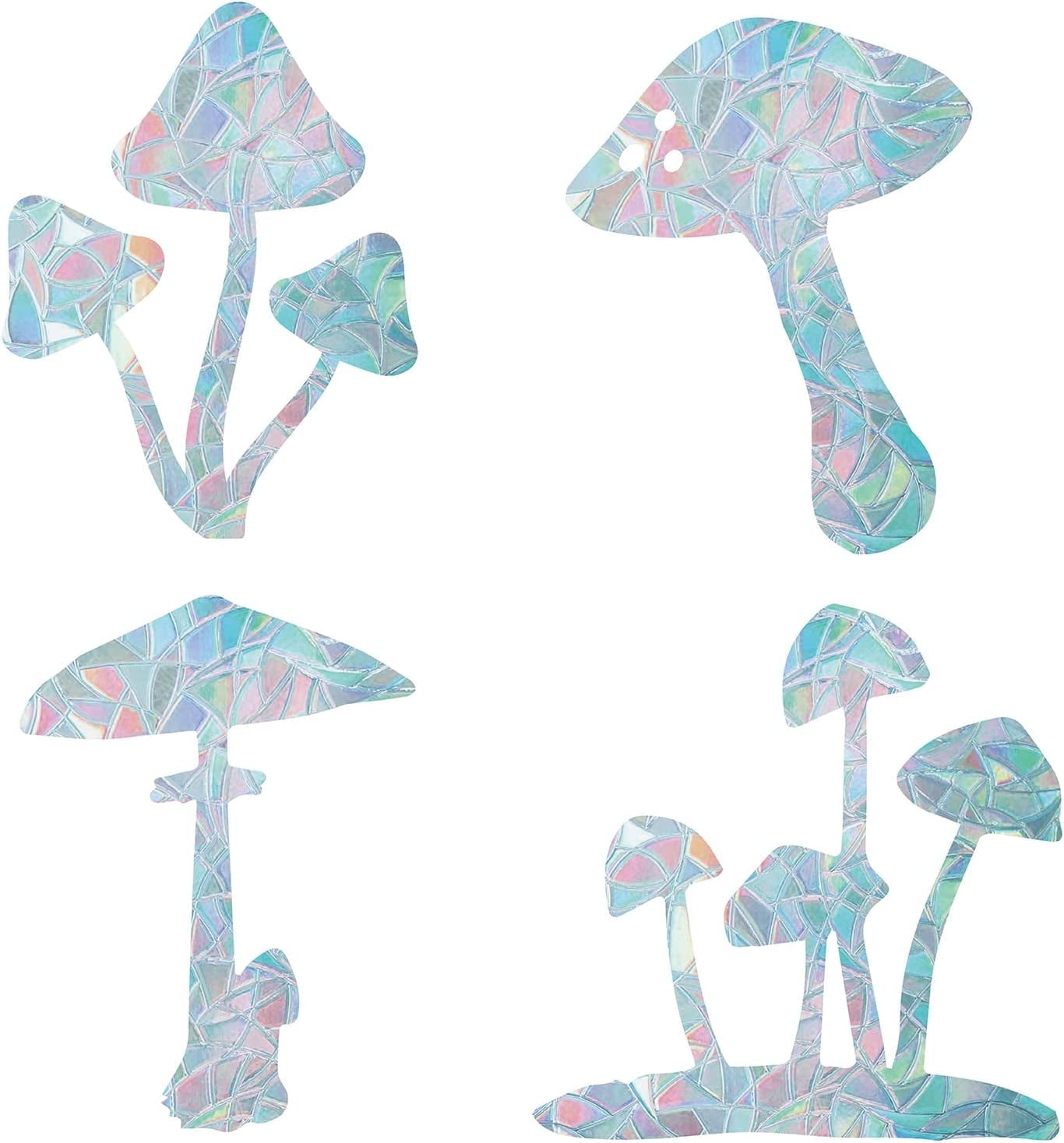 16PCS Mushroom Window Clings Static Decal Anti Collision Glass Stickers ...
