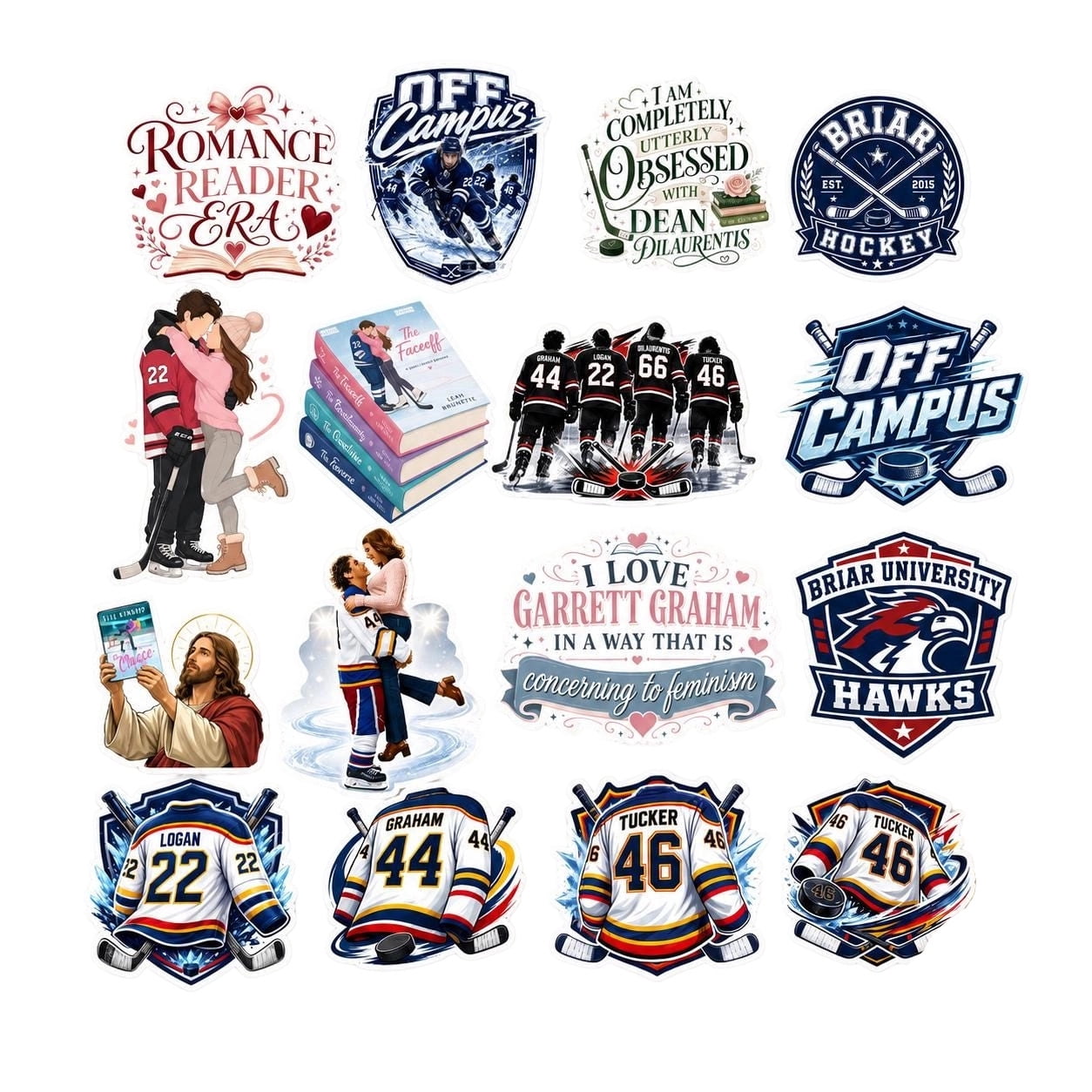 16PCS Off Campus Stickers For Hockey Romance Fans Off Campus Merch ...