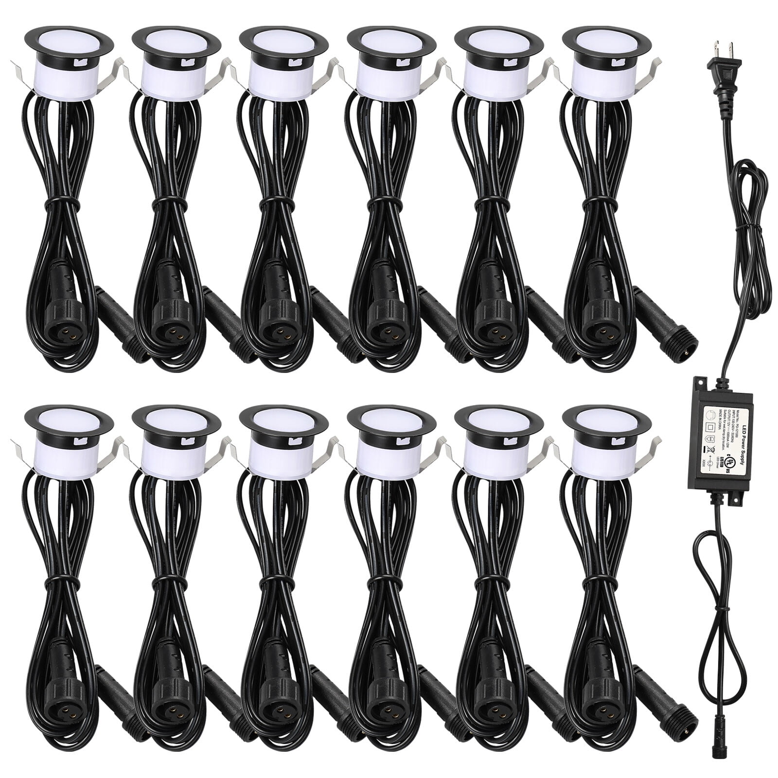 16PCS Outdoor Warm White Φ1.18in Recessed LED Step Deck Lights Low ...