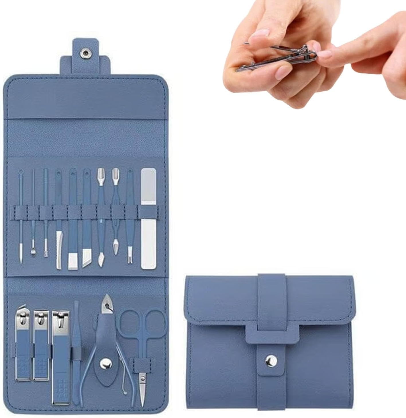 16PCS Professional Manicure & Pedicure Kit | Portable Stainless Steel ...