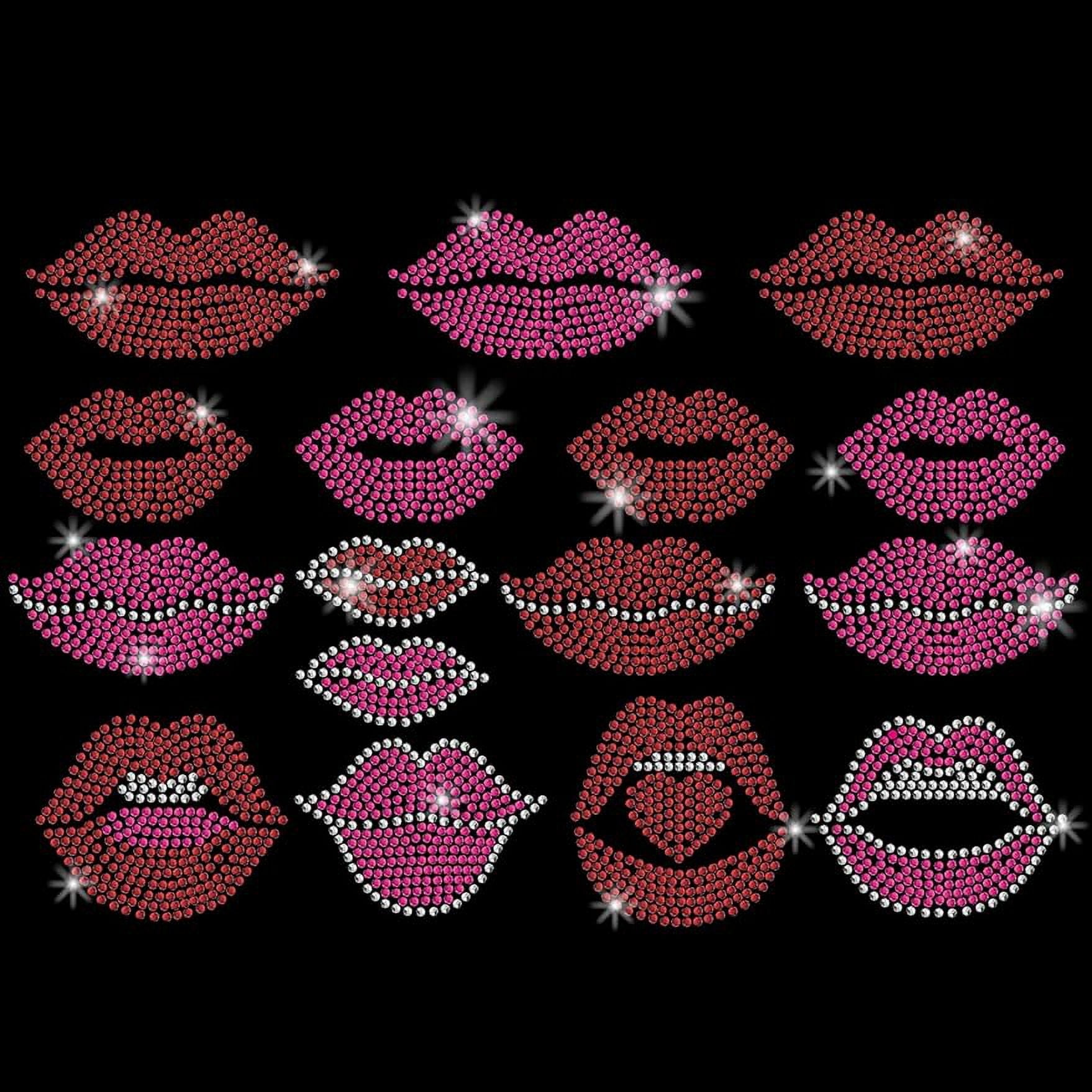 16PCS Red Lip Iron On Patches Set Lips Heat Transfer Stickers Red Lips ...